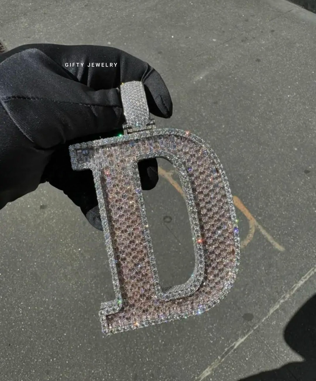 Custom Iced Out D Letter Pendant, VVS Moissanite Hip Hop Jewelry, Mens ...