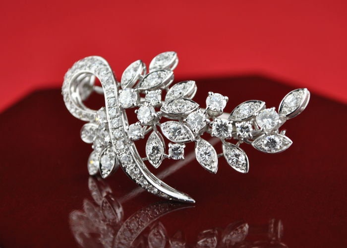 Authentic Antique Diamond Brooch With 57 Brilliant Cut Diamond - Etsy