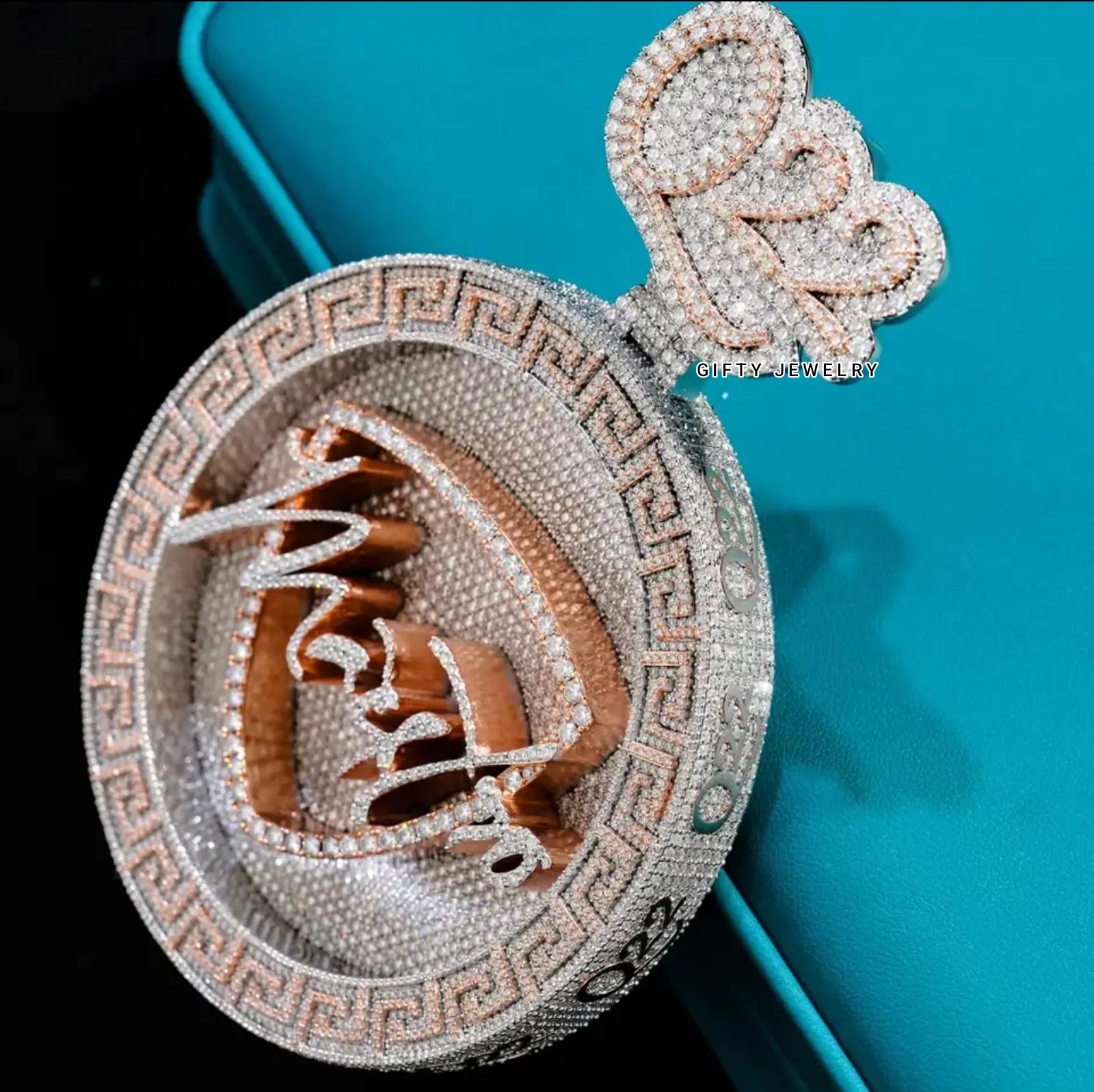 Custom Diamond Pendant Custom Engraved Pendant Hip Hop Pendant Antique ...