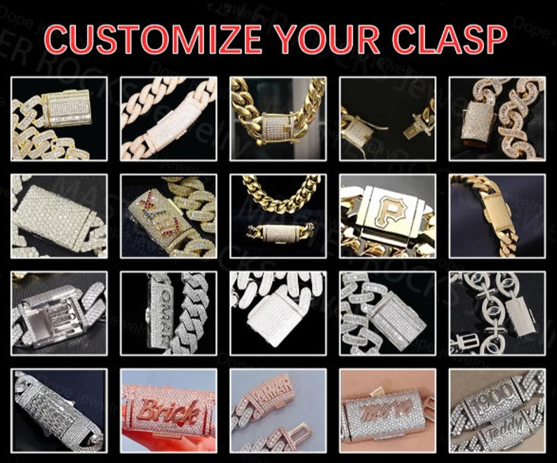 15MM Baguette Infinity Cuban Link Chain Necklace, Iced Out Moissanite ...