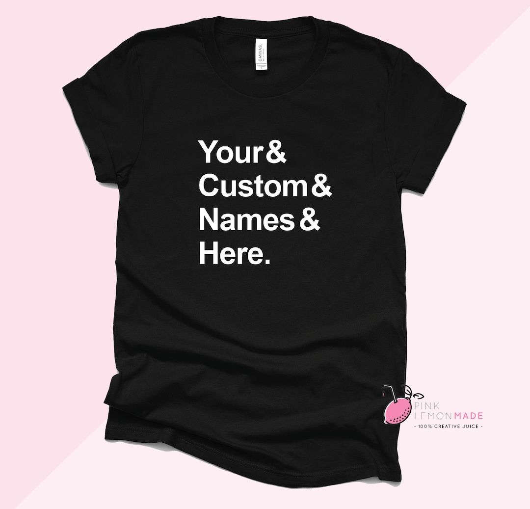 Custom Ampersand Names Shirt: Personalized Typography T-shirt - Etsy