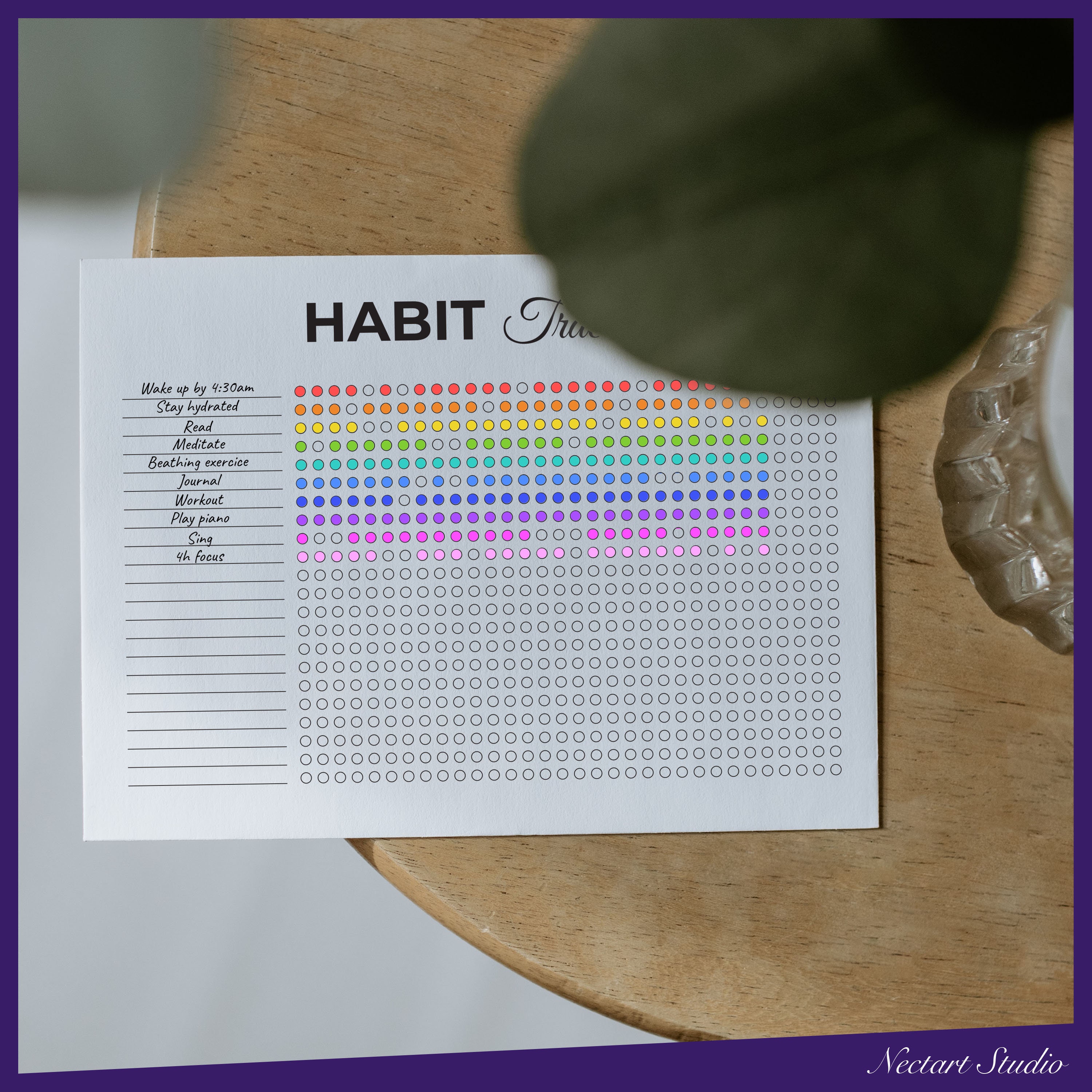 Habit Tracker Mini Circles Printable Bullet Journal Planner A4, A3 ...