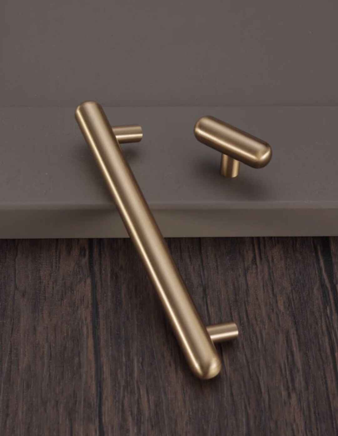 Brushed Satin Brass Handles,gold Simple Furniture Handles Pulls,modern ...