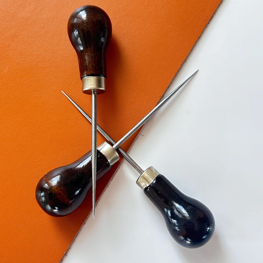 Leather Awl Tool Wood Handle – Leathercraft Stitching Punch Tool for ...