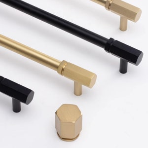 Solid Brass Handle,industrial Style Hexagonal Handle,creative Wardrobe Pulls,simple Knobs Handle ...
