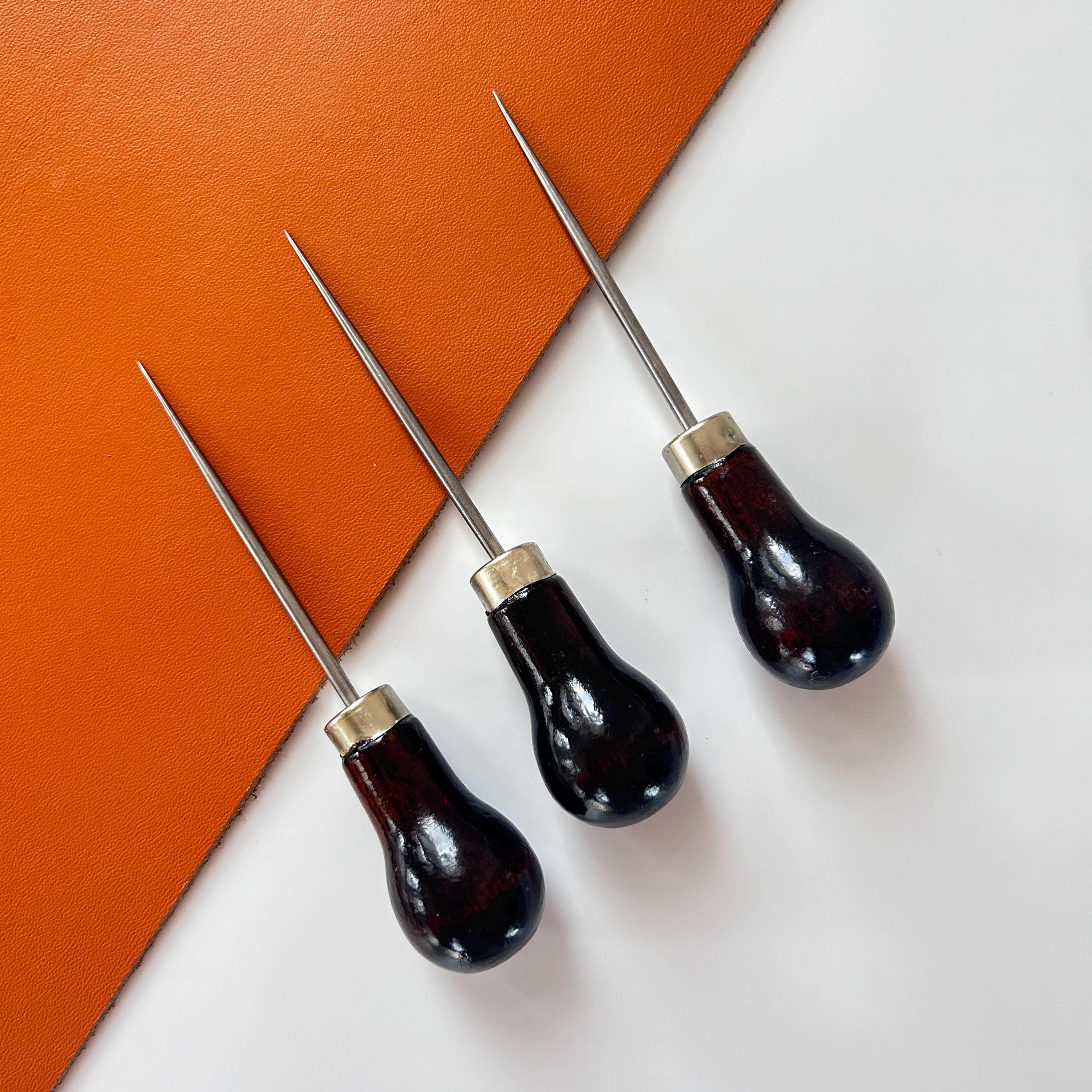 Leather Awl Tool Wood Handle – Leathercraft Stitching Punch Tool for ...