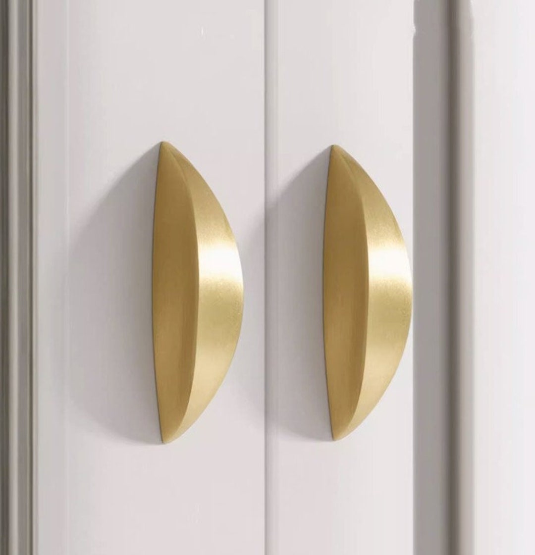 Half Moon Handle,french Half Moon Handle,crescent Moon Pulls,solid Brass Handles,gold Semicircle ...