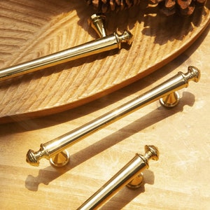 French Solid Brass Handles,gold Plated Handle,simple Furniture Handles Pulls,drawer Pull Handles ...