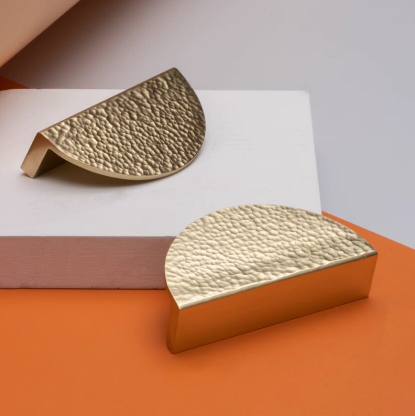 Half Round Handleshand Hammered Handlessemicircle Brass - Etsy