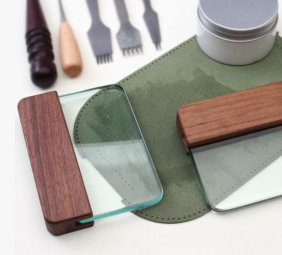 Handmade Walnut Wood Glass Scraper: Leather DIY Tool - Etsy
