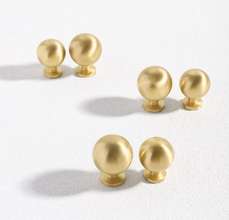 Solid Brass Ball Knobsround Knobsgold Knobssphere Drawer - Etsy