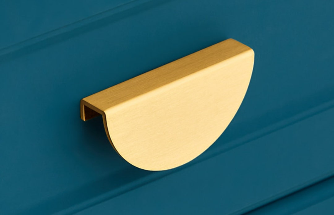 Brass Half Moon Handle,half Round Pulls,gold Knob Handles,semicircle Knob,half Moon Handle,gold ...
