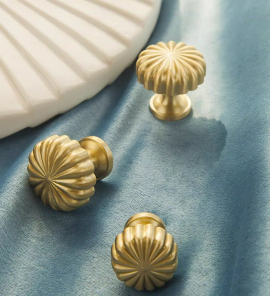 Solid Golden Knobs,round Knobs,sunflower Knob,shiny Gold/silver Drawer ...