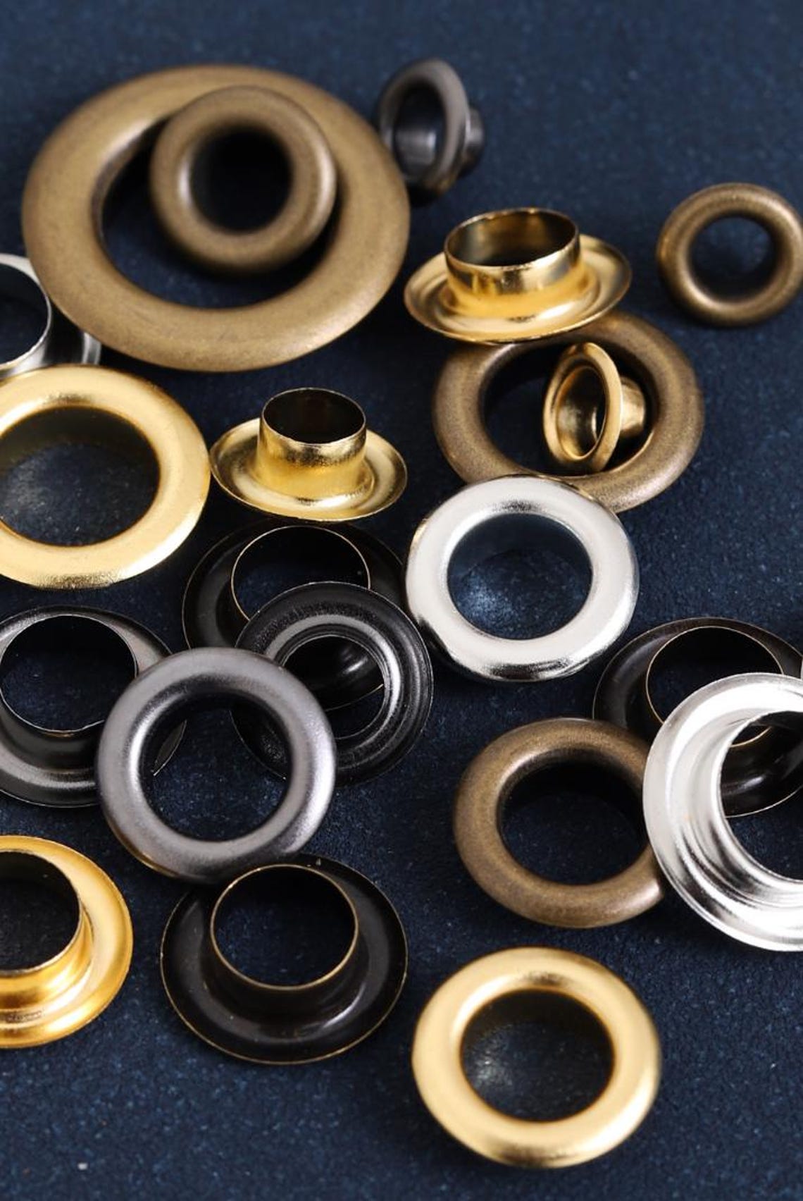 10 Sets Brass-plated Eyelets, Round Grommet Eyelets Metal Grommet Purse ...