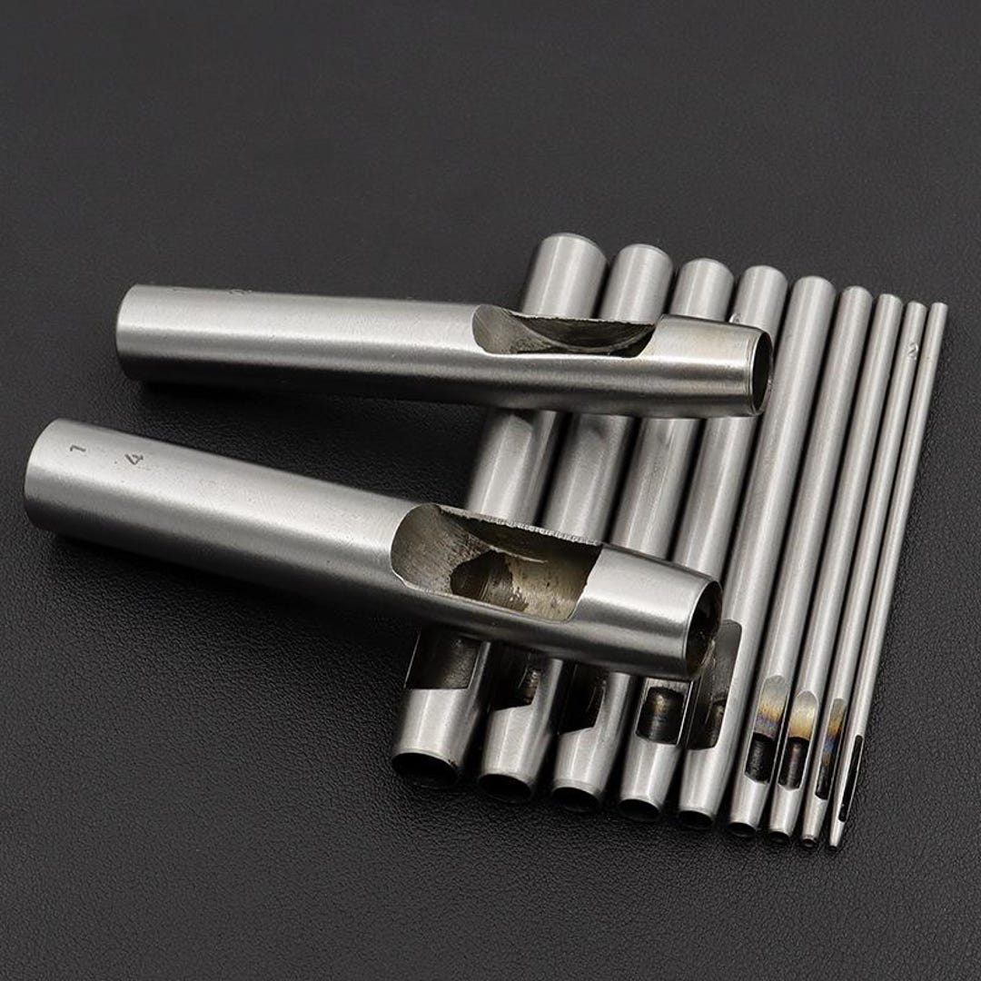 Hollow Punch Set Leather Round Hole Puncher Steel Tool Craft Working ...