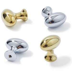 Shiny Drawer Knob,solid Brass Pigeon Egg Knobs,pvd Bright Gold Silver Knobs,dresser Knobs ...