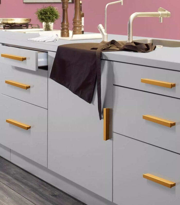 Extra Long Handles,gold/black Handle,drawer Pulls,kitchen Handles ...
