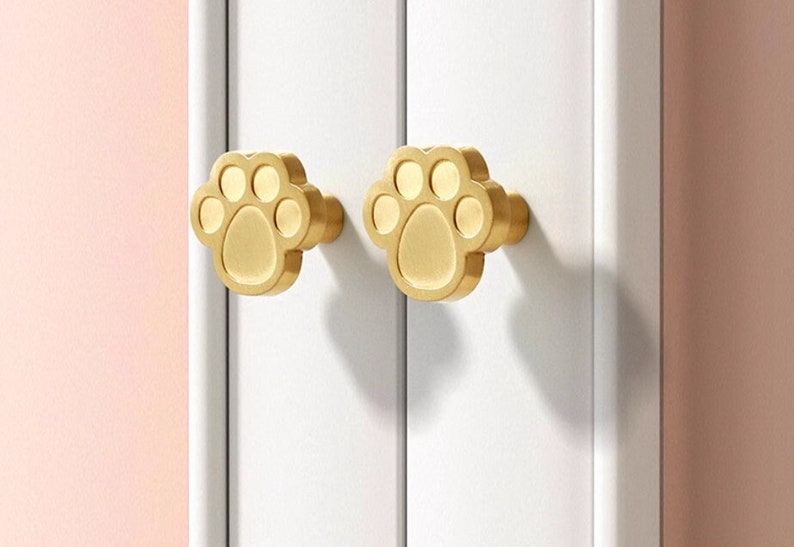 Cute Animal Paw Knobs,brass Animal Knobs,paw Knobs Pulls,pet Decor,kids Knob,animal Door Pulls ...