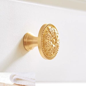 Vintage Solid Brass Pulls,wardrobe Knob,french Knob,gold Drawer Knob ...