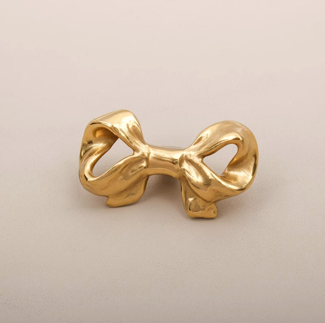 Bow Knobs,vintage Brass Bow Knobs,bow Drawer Knobs,bow Dresser Pulls ...
