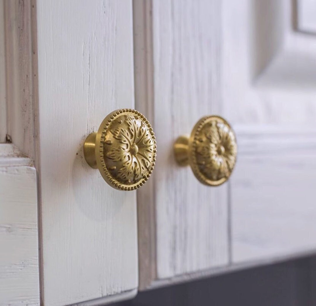 Vintage Solid Brass Pulls,wardrobe Knob,french Knob,gold Drawer Knob,door Handles Knobs,drawer ...