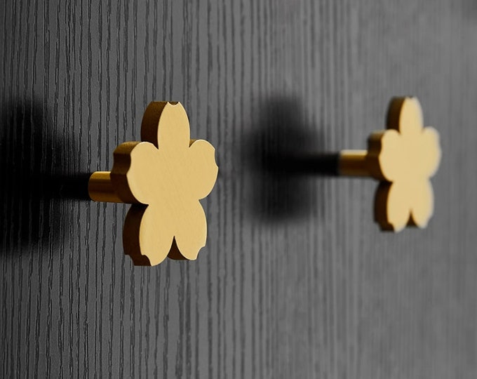 Cherry Blossom Knobs, Sakura Drawer Pulls, Flower Pull, Luxury Knob ...