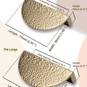 Half Round Handles,hand Hammered Handles,semicircle Brass Knob,half ...