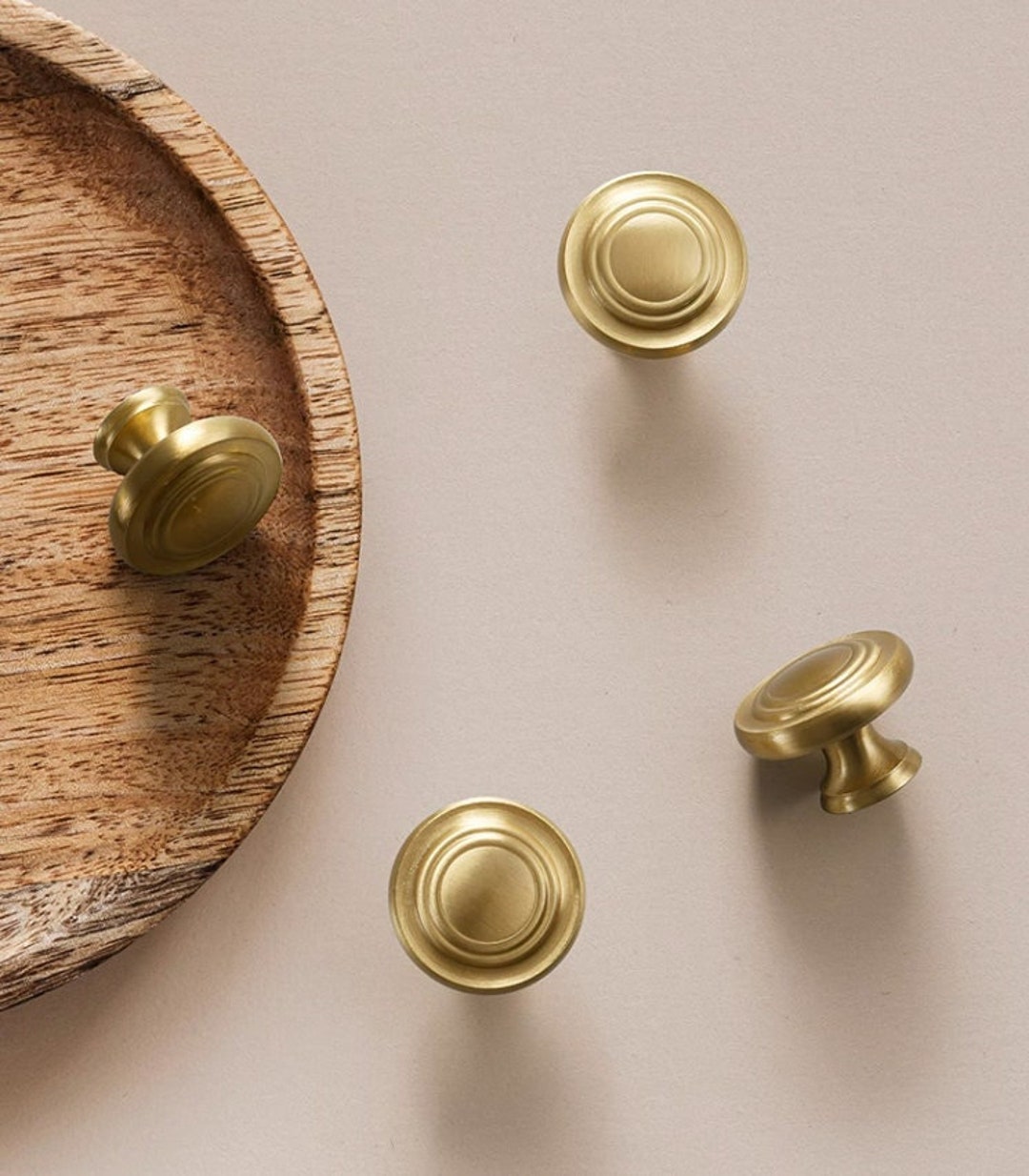 Gold Drawer Knob,vintage Solid Brass Knobs,round Furniture Knobs,dresser Knobs,kitchen Knob ...