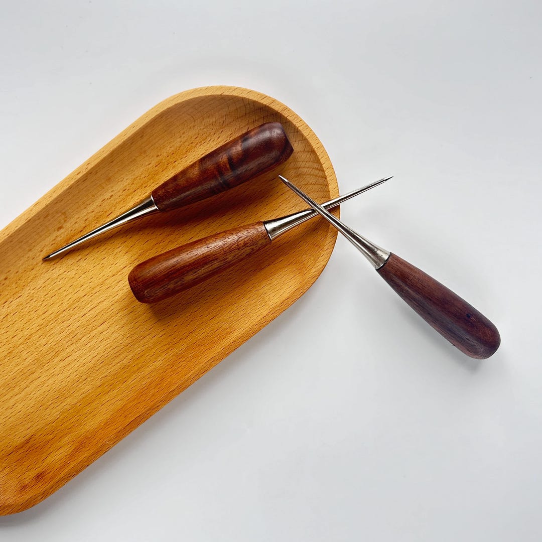 Leather Awl Tool Wood Handle–leathercraft Stitching Punch Tool for DIY ...