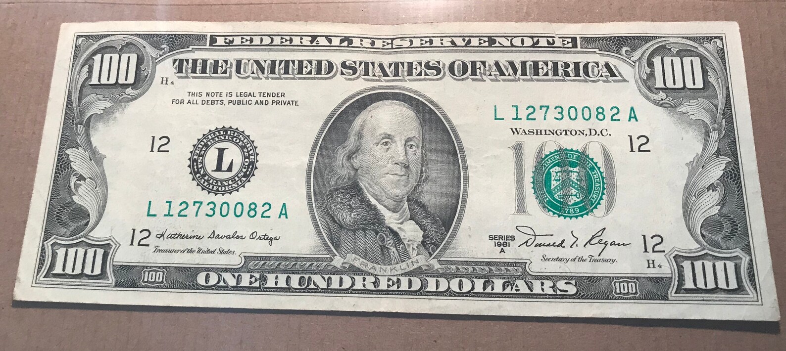 100 Dollar Bill 1981 Vintage Real Money Etsy 100 Dollar Bill 1981 Vintage Real Money Etsy