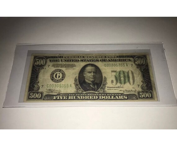 500 FIVE HUNDRED BILL 1934 | Etsy