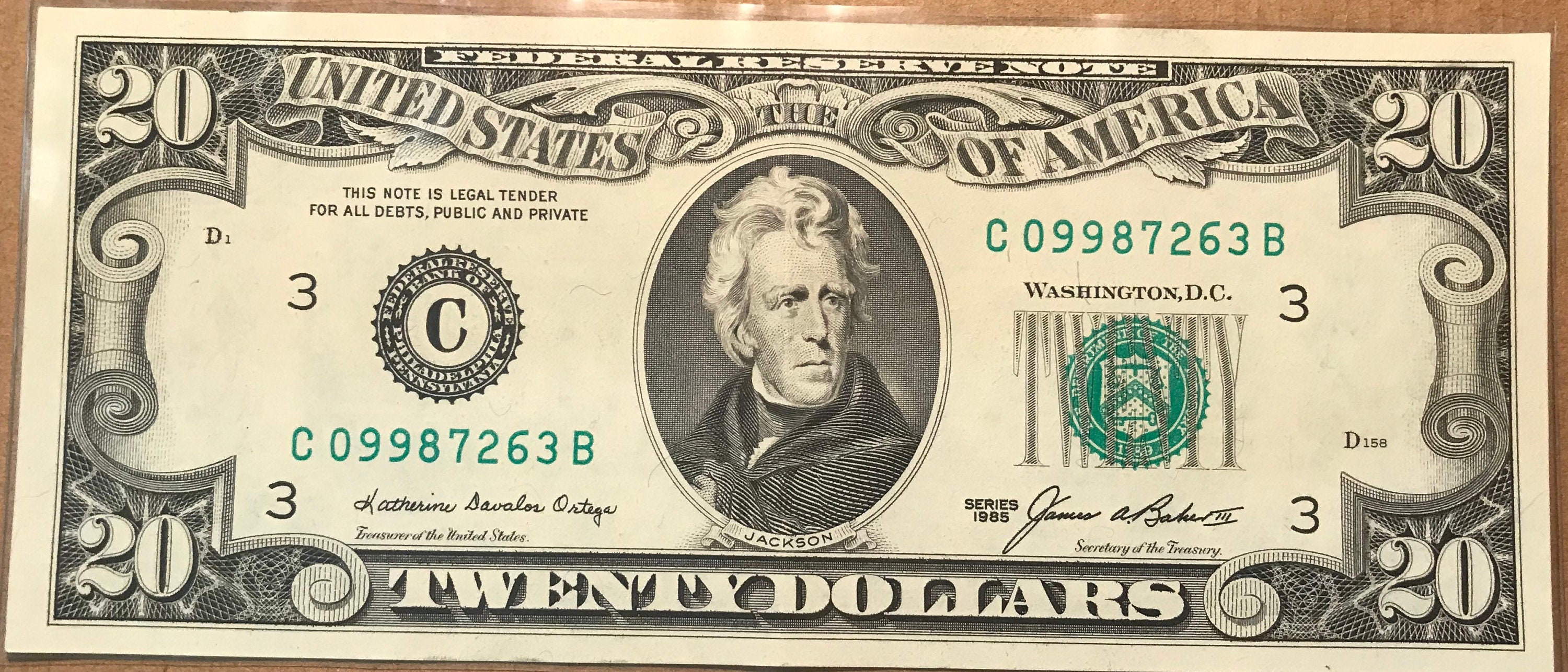 Billete de 20 dólares 1985 vintage como nuevo - Etsy España