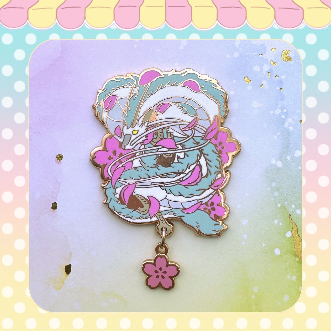 Springtime Haku Enamel Pin - Etsy