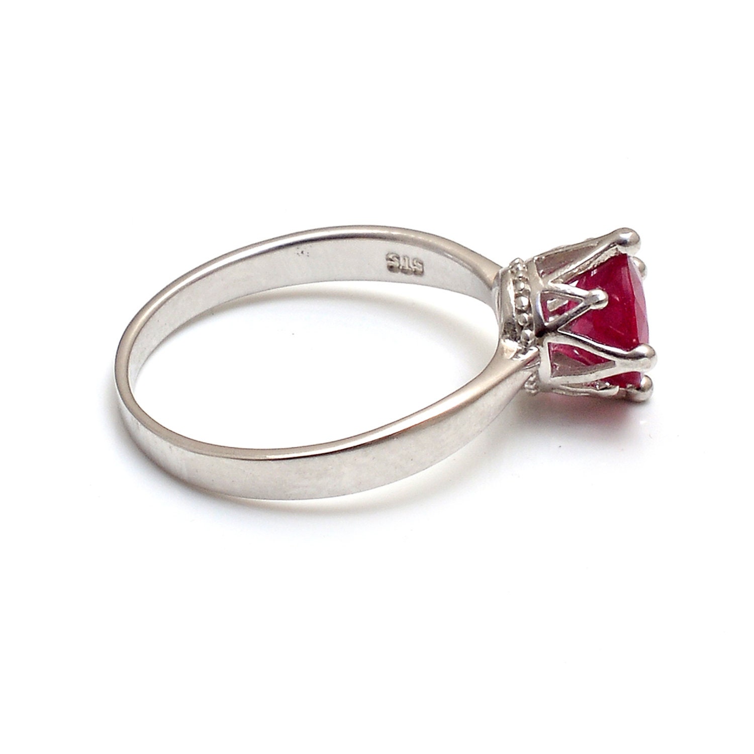 Ruby Gemstone Rings 925 Sterling Silver Stacking Ring. July - Etsy