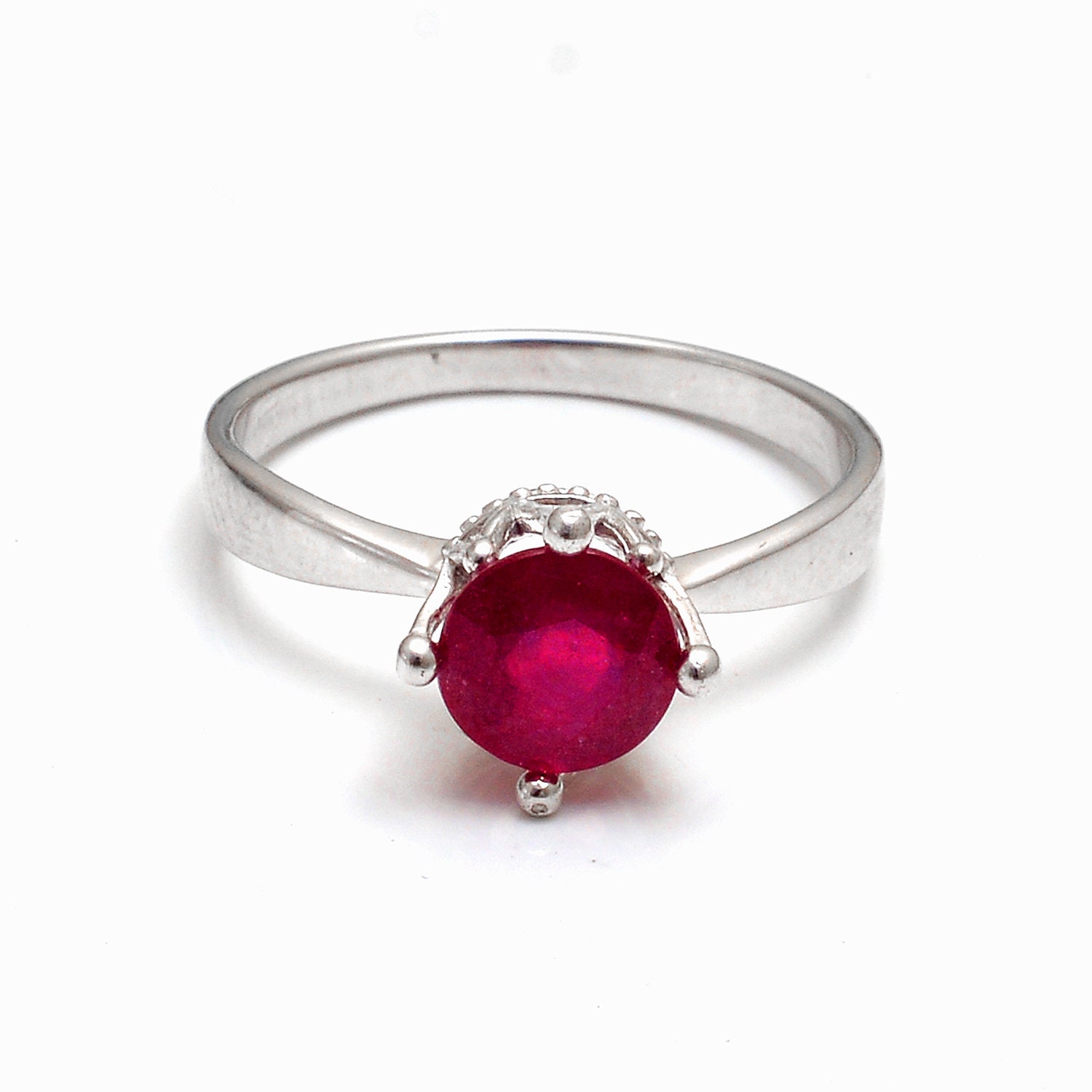 Ruby Gemstone Rings 925 Sterling Silver Stacking Ring. July - Etsy