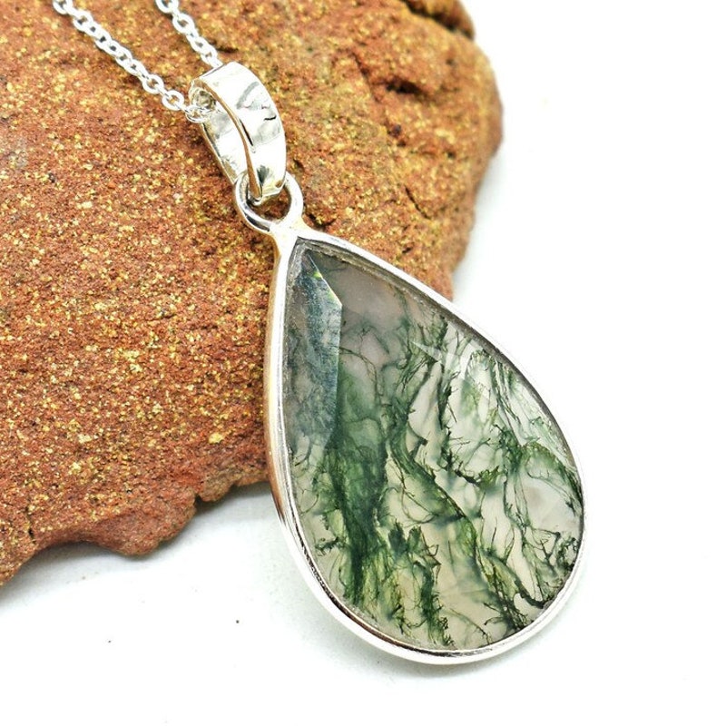 Moss Agate Necklace - Etsy