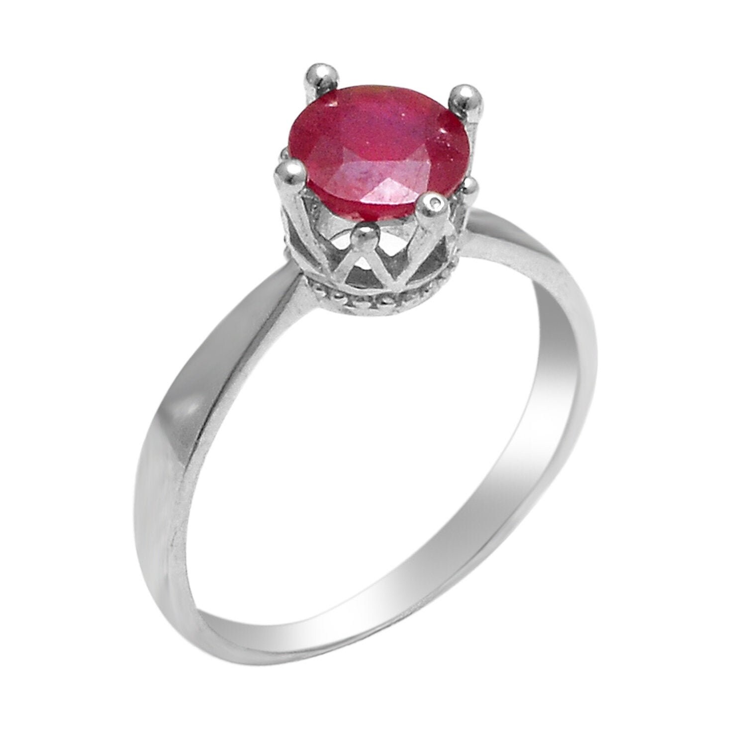 Ruby Gemstone Rings 925 Sterling Silver Stacking Ring. July - Etsy