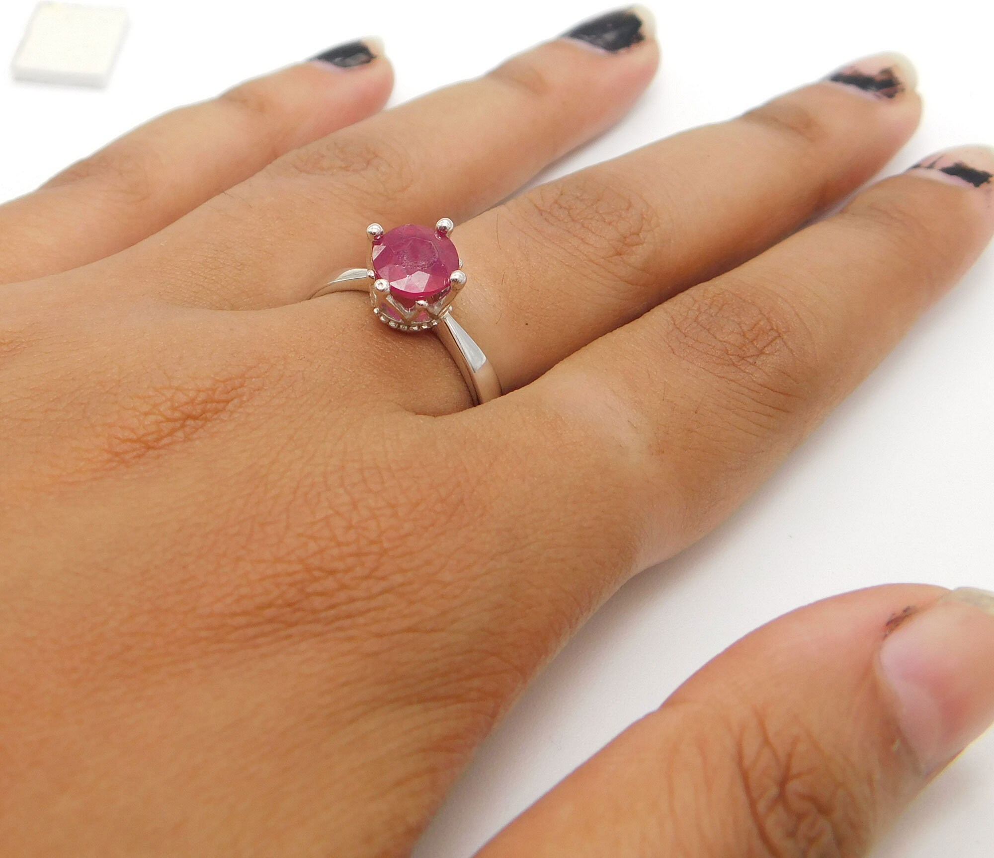 Ruby Gemstone Rings 925 Sterling Silver Stacking Ring. July - Etsy