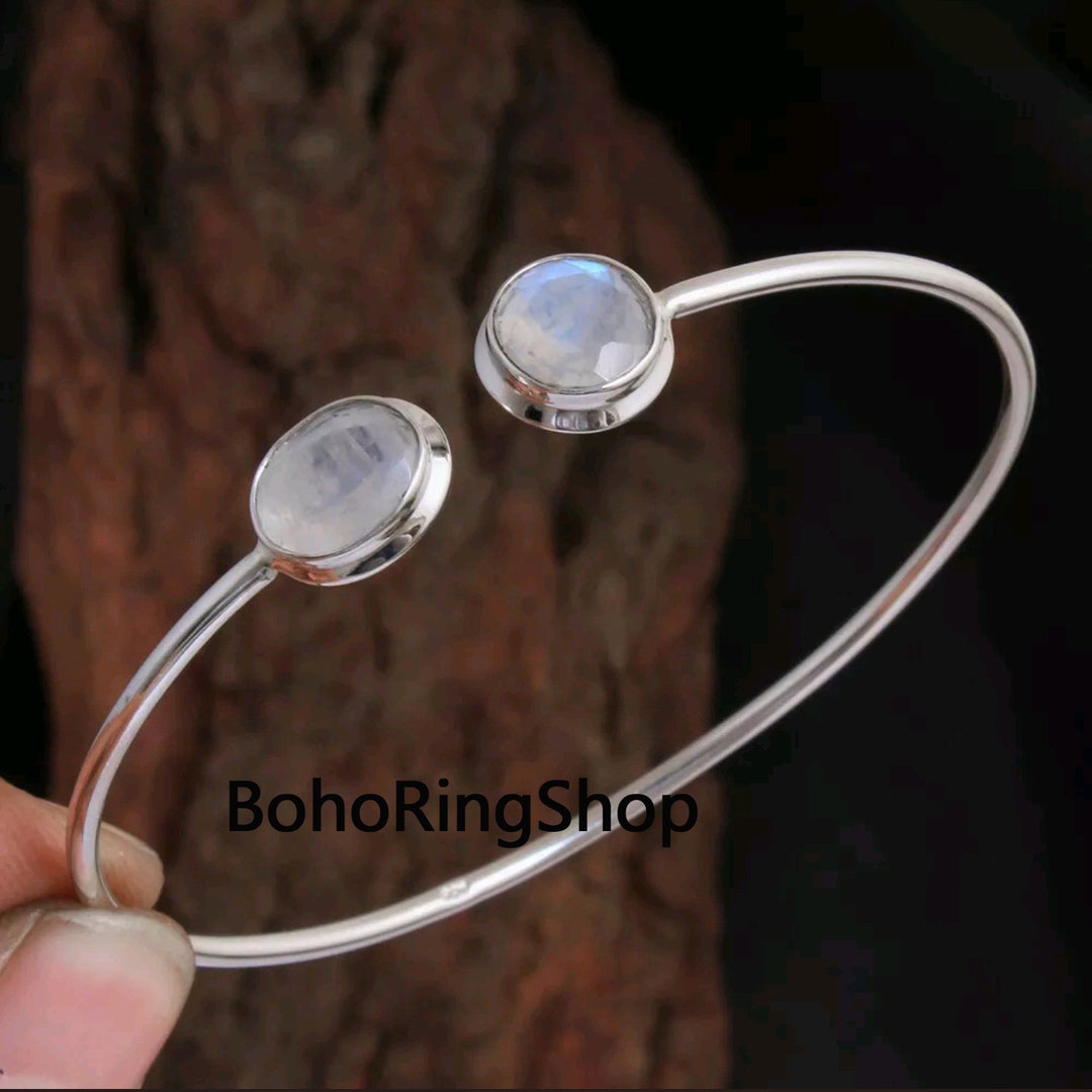 Moonstone Bangle Handmade Bangle Gemstone Bangle Statement - Etsy