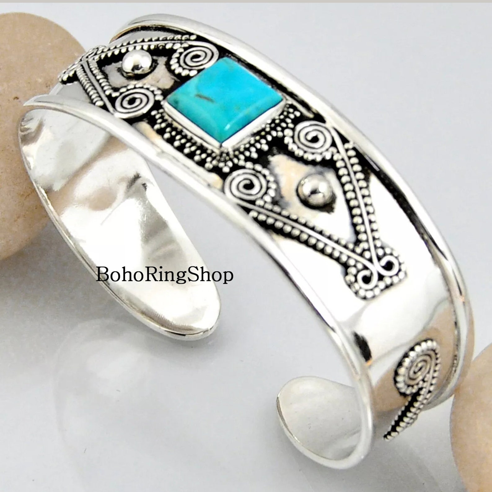 Turquoise Bangle Statement Bangle Gemstone Bangle Handmade - Etsy