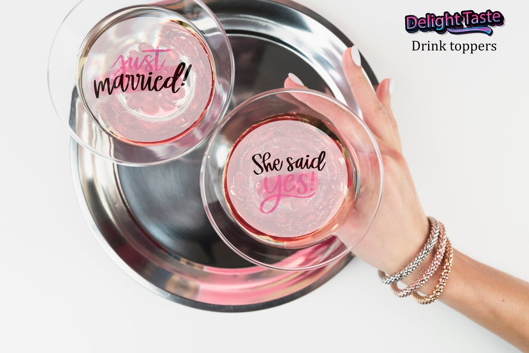 Wedding Toppers, Drink Edible Toppers, Custom Drink Toppers, Wedding ...
