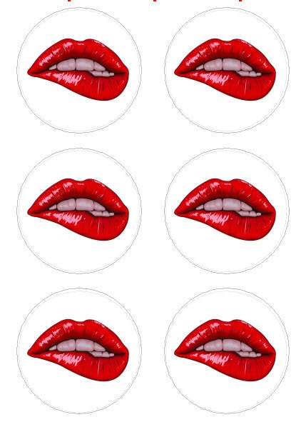 Lips Edible Print Cake and Cupcake toppers Icing sheets | Etsy