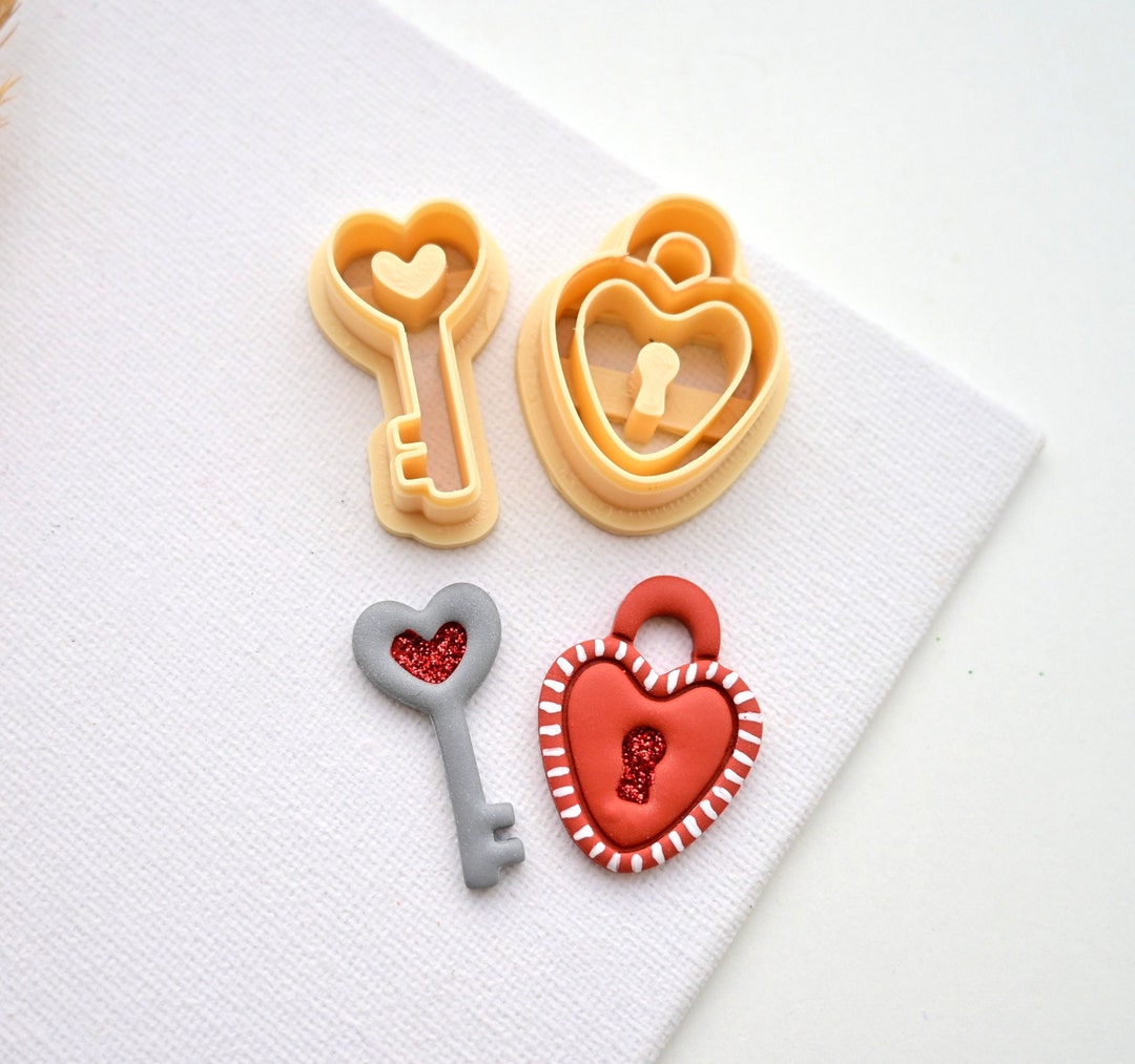 Valentines Day Polymer Clay Cutter, Lock/key Heart Clay Cutter ...