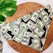 Money, Dollar Sign, Cash, Dollar Bill Dog Bandana, Handmade, Slide On ...