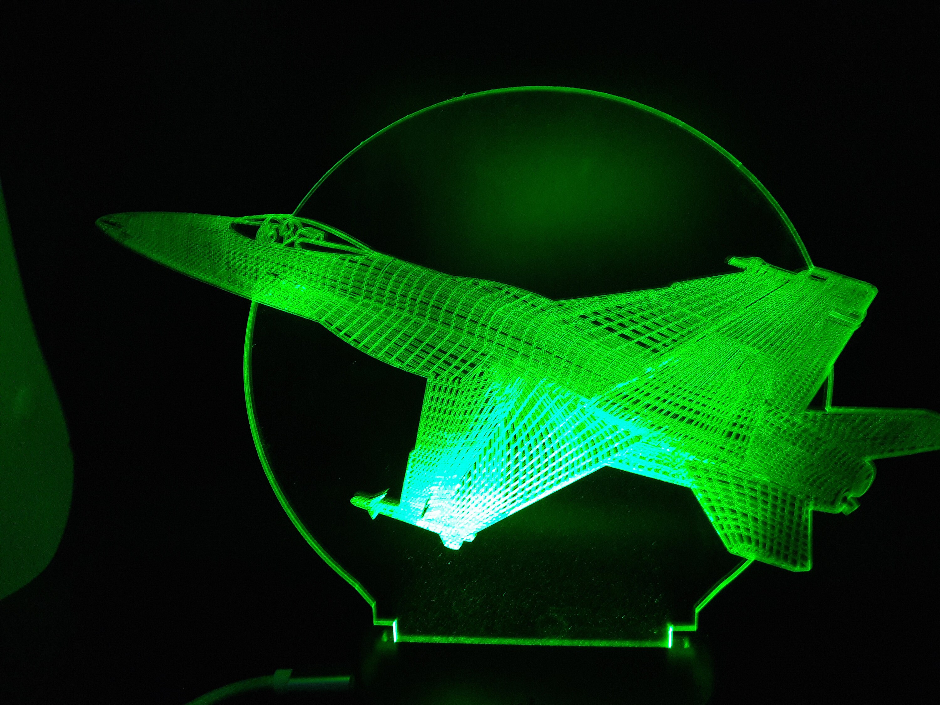 Fighter Jet Personalised LED 3D Lamp Laser Engraved Optical - Etsy UK