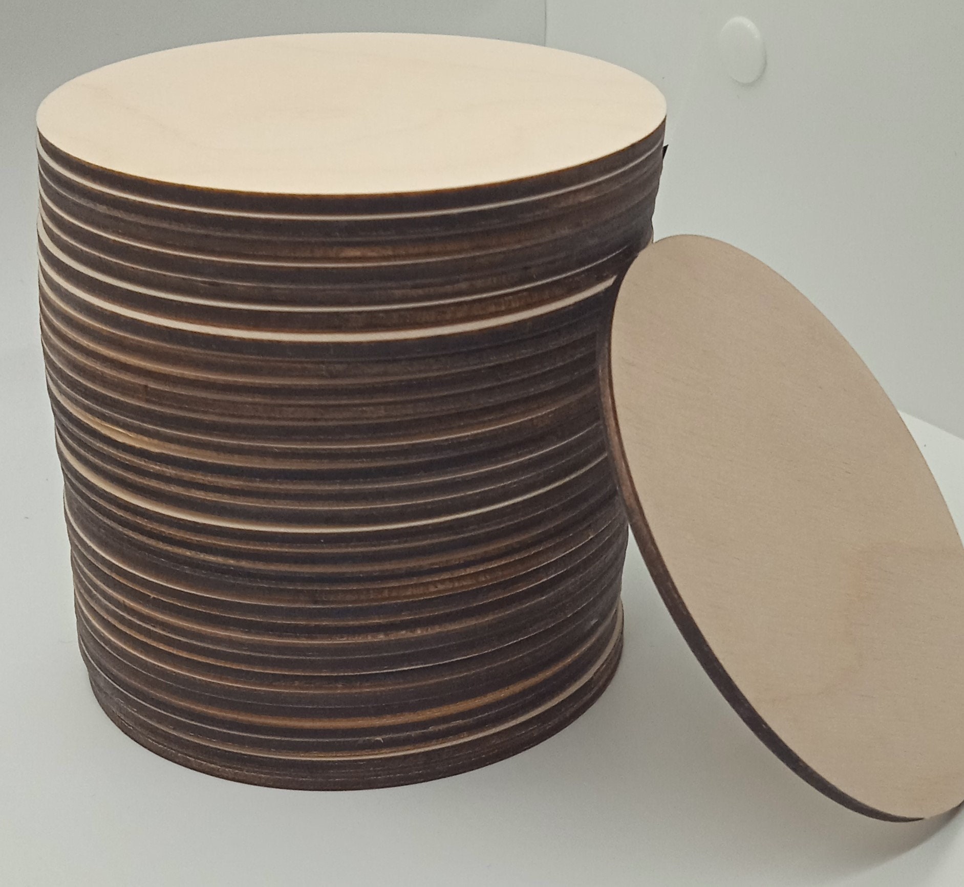 Round Wooden Coasters Shapes 95 Mm X 95 Mm X 3.6 Mm Craft Supplies ...