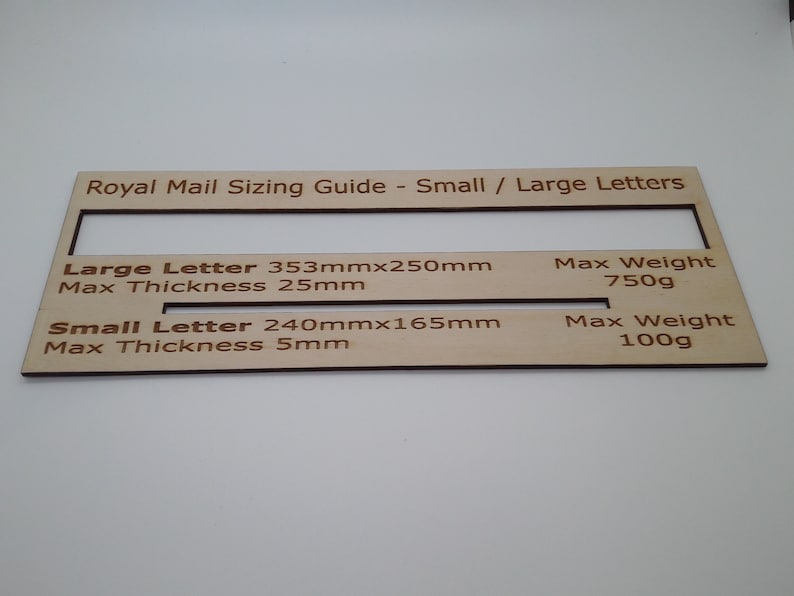 Royal Mail Letter Large and Small Letter Size Guide Postage PPI Size ...