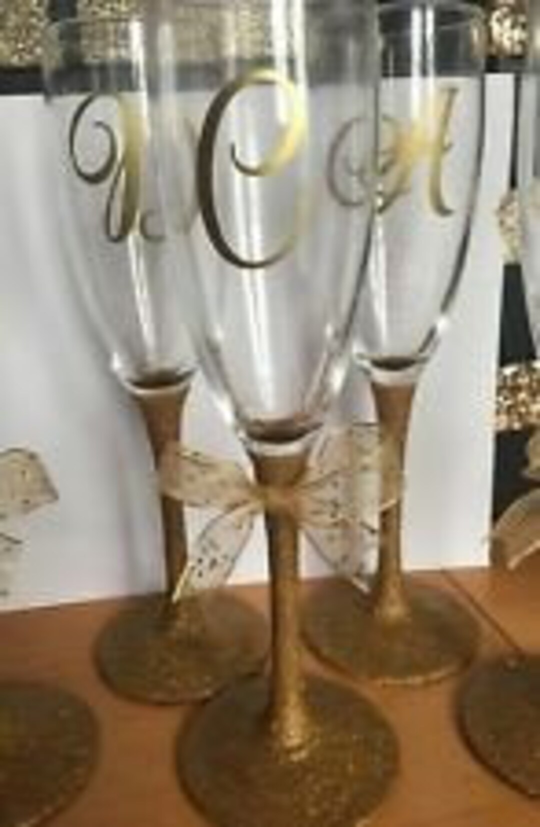 Vinyl Initial Stickers for Wine Glasses, Champagne Flutes (set of 2) - Etsy
