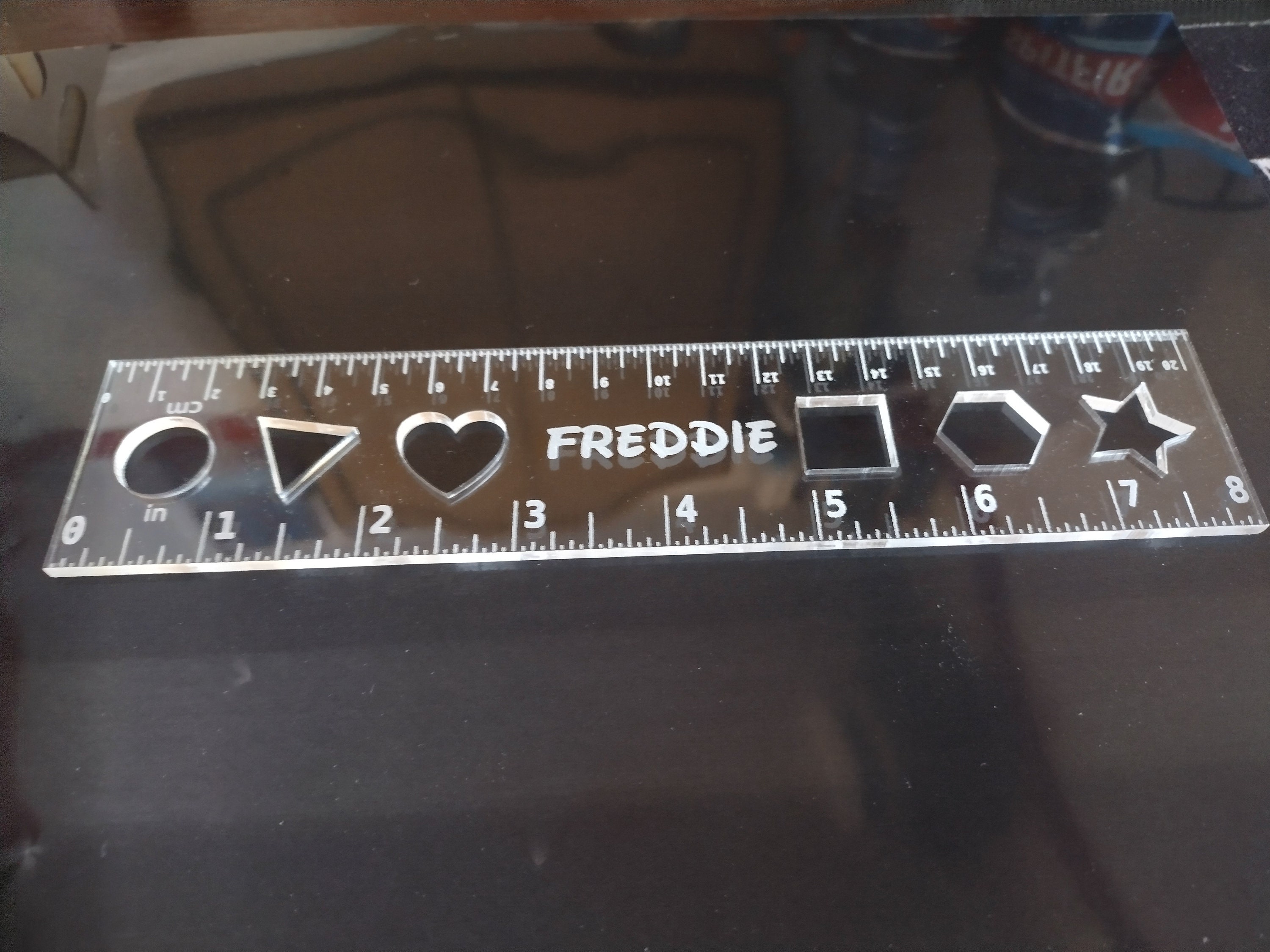 Personalised Clear Perspex Ruler With Stencils Teacher Gift - Etsy Canada