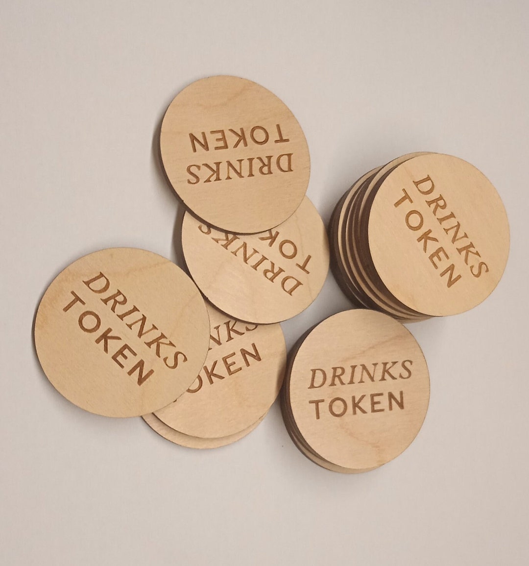 Drink Tokens Large 50mm Personalised Wedding Favours Circles Party ...